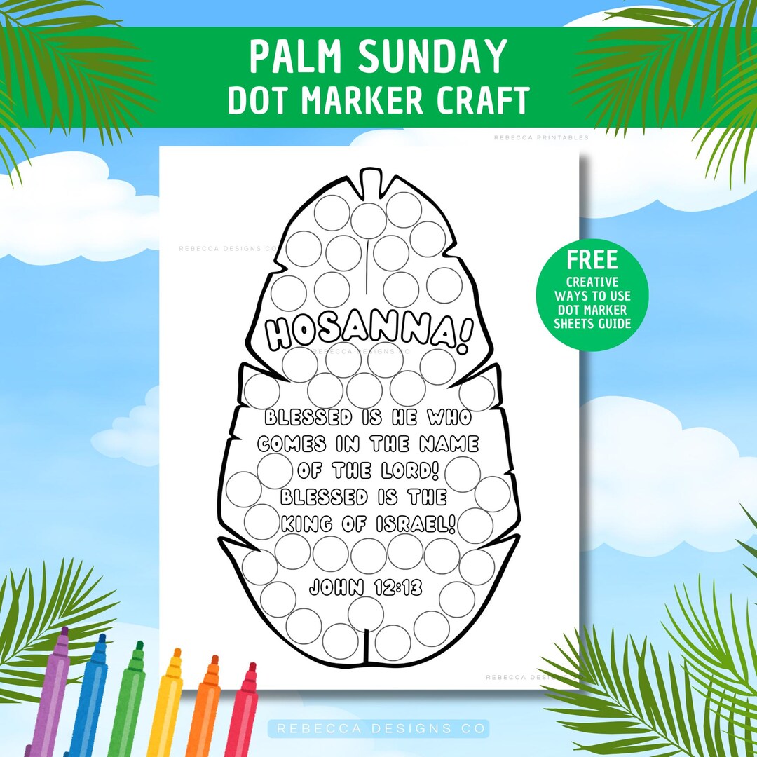 Palm Sunday Dot Marker Craft Bible Craft Sunday School Craft Printable ...