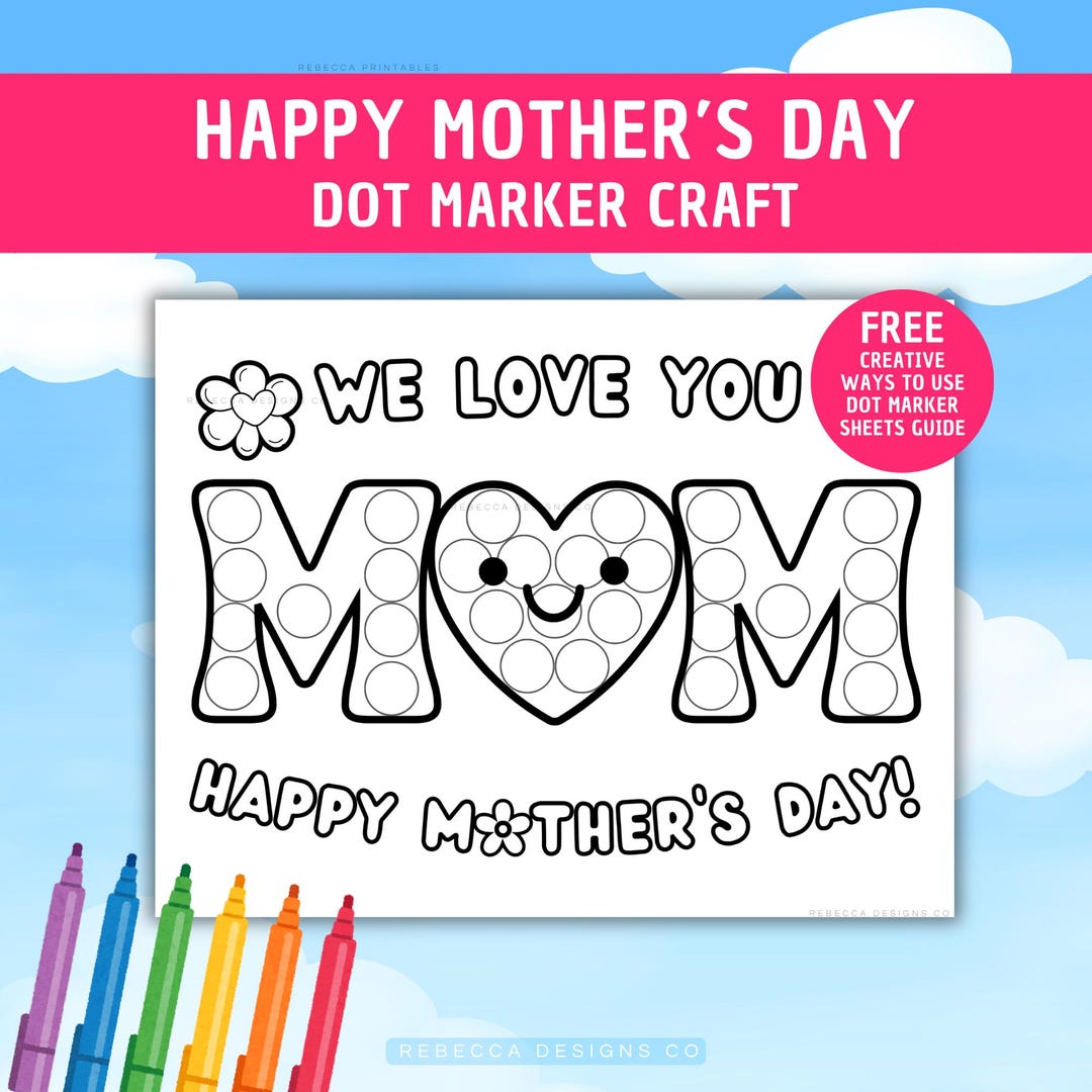 Mother's Day Dot Marker Craft Toddlers Craft for Mom Dauber Activity ...
