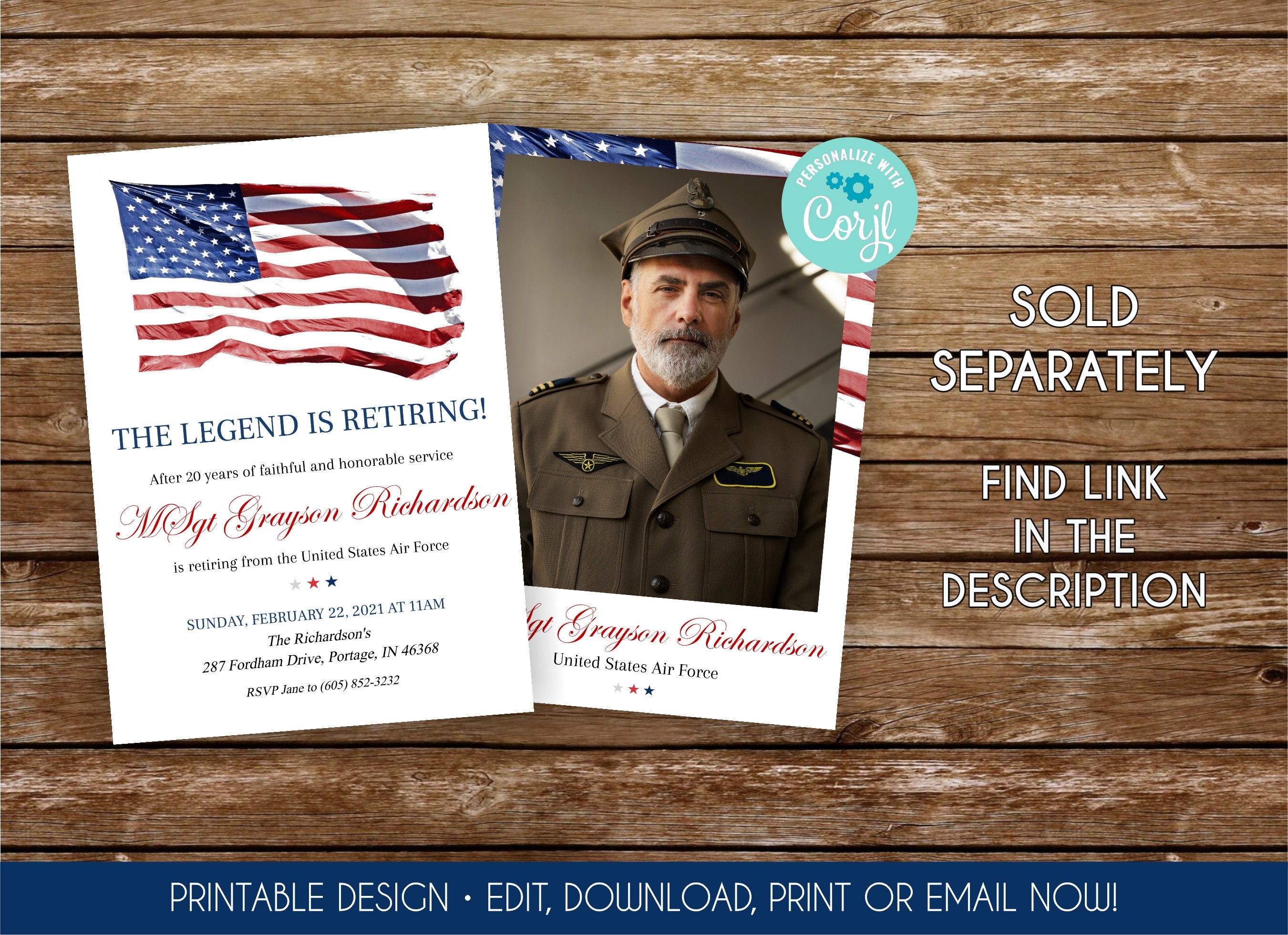 Air Force Retirement Welcome Sign Printable Military Retirement Party ...