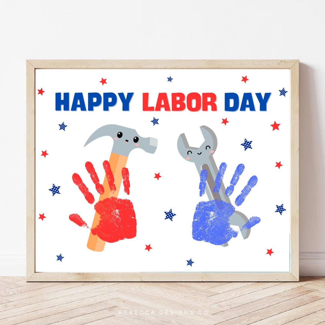 Handprint Labor Day Craft Prek Labor Day Activity for Kids Tools ...