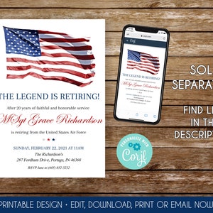 Military Party Sign and Cards Printable Template Deployment Party ...