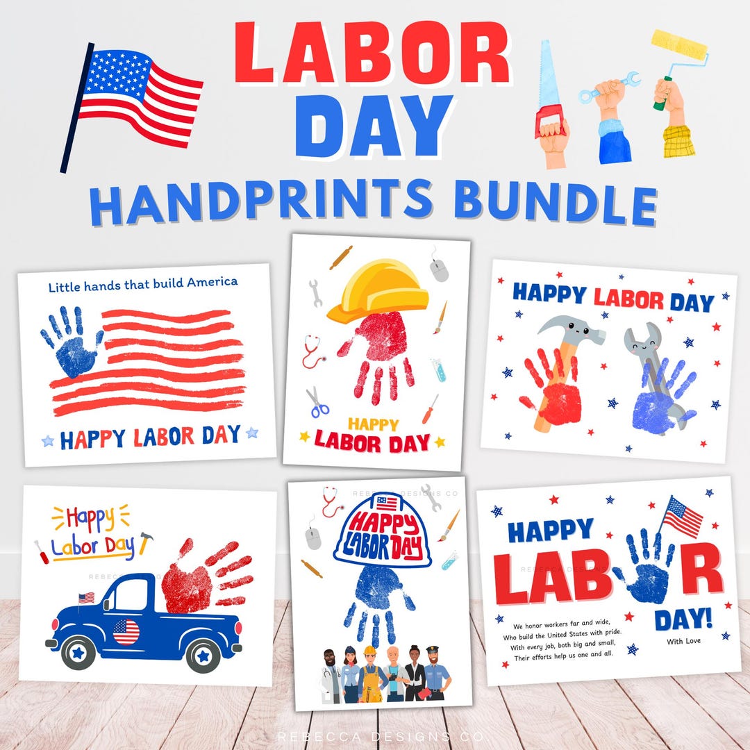 Labor Day Handprint Craft Bundle Labor Day Activity for Kids Classroom ...