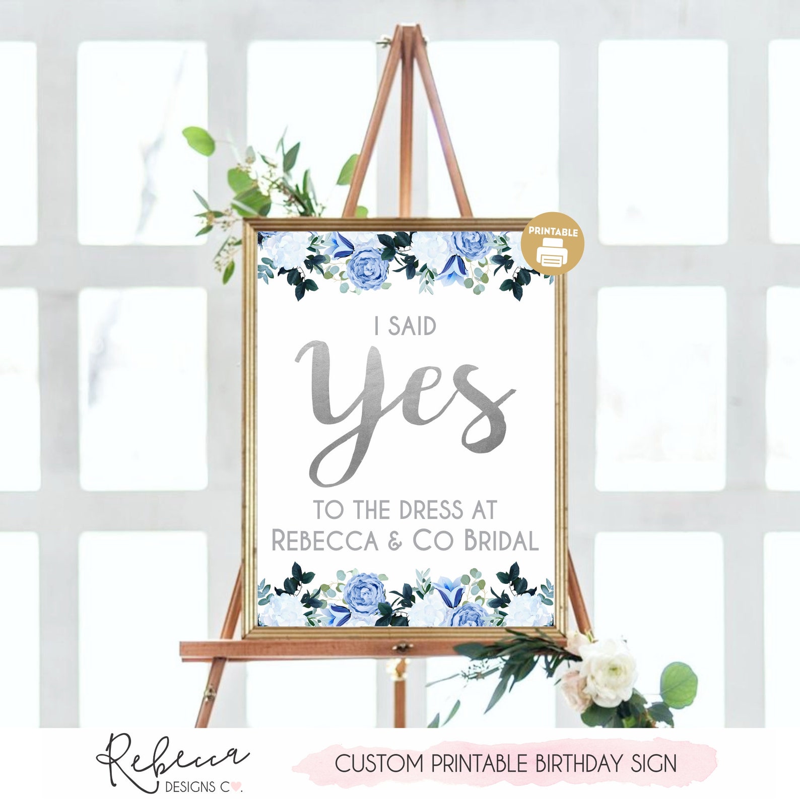 Bridal Boutique Sign Printable I Said Yes to the Dress Sign - Etsy