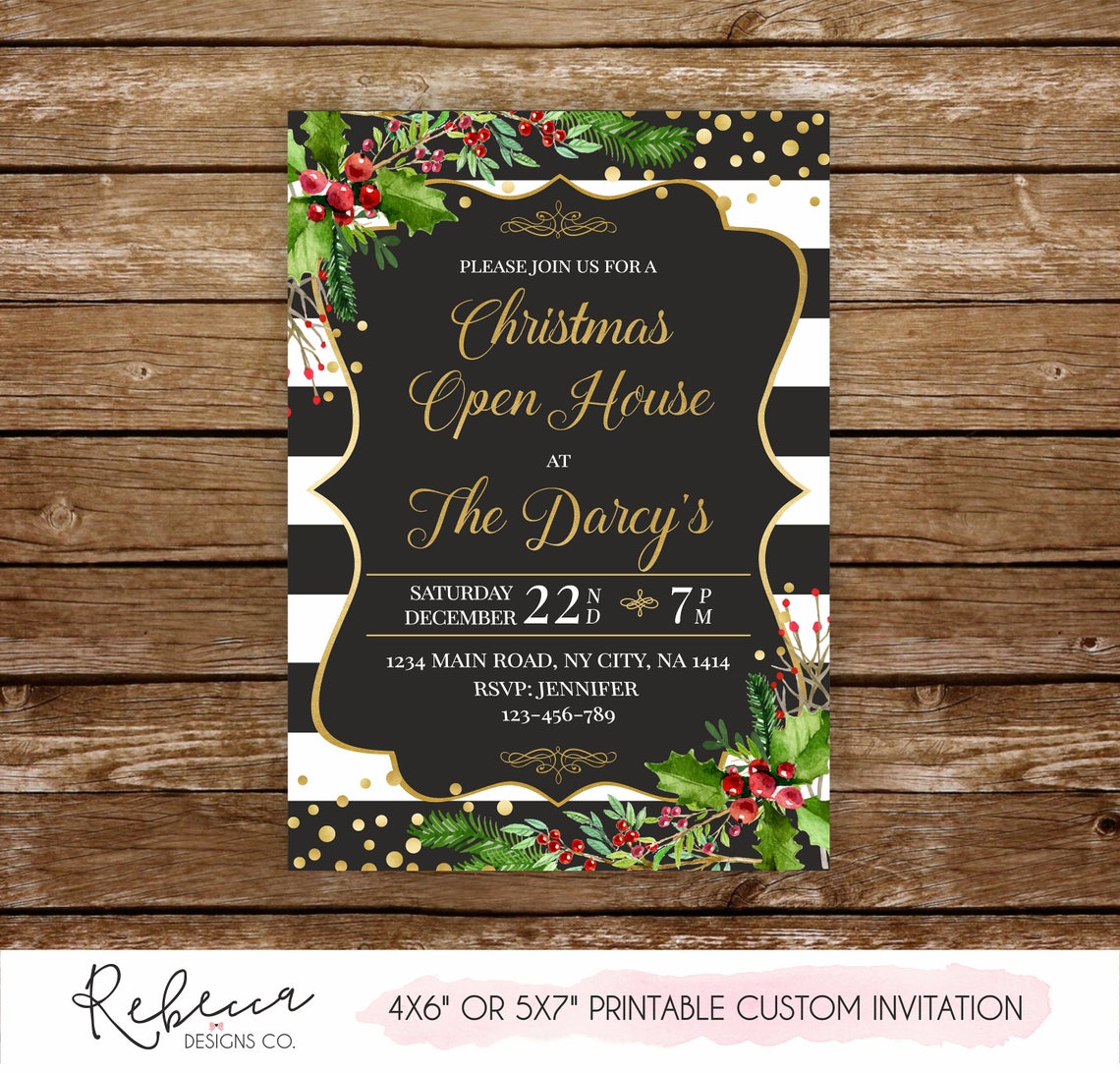 Christmas Open House Invitation Holiday Open House Invitation - Etsy