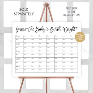 Baby Shower Baby Pool Game Printable Baby Predictions Game Editable ...