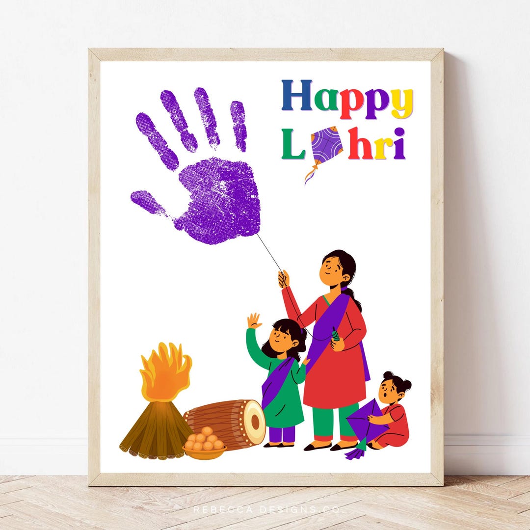 Lohri Activity Handprint Lohri Craft Happy Lohri Activity for Kids ...