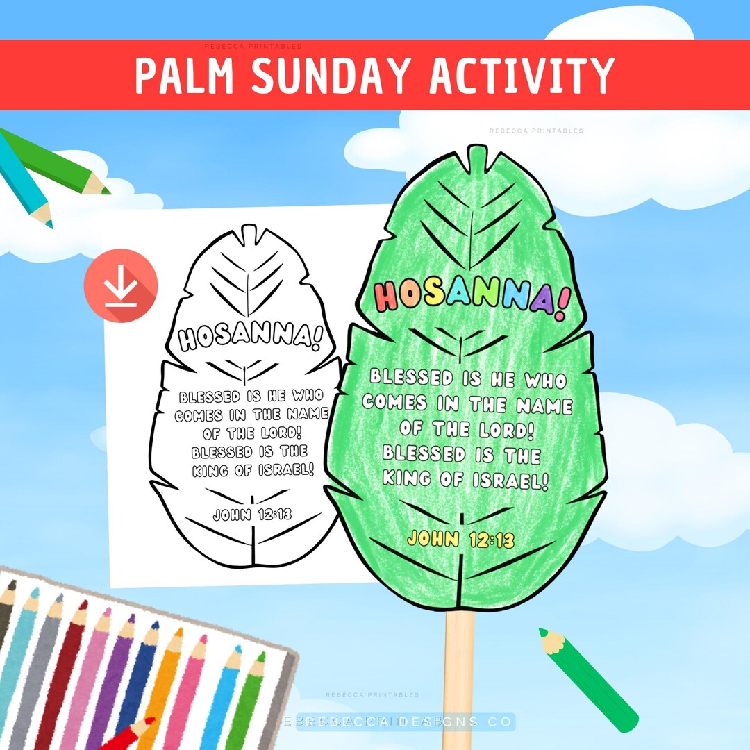 Palm Sunday Craft Palm Sunday Activity Easter Craft for Kids Christian ...