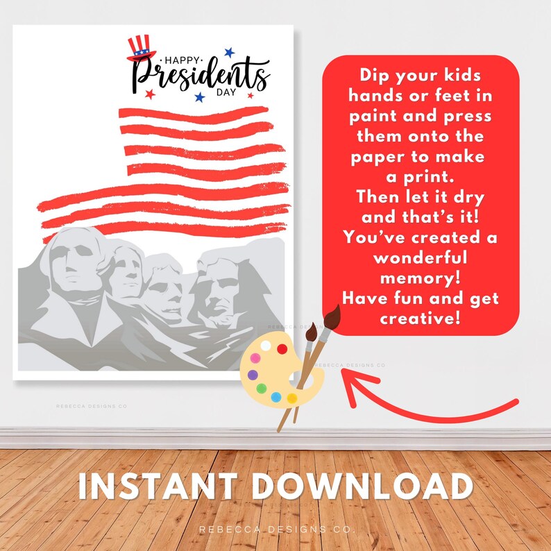 Presidents Day Handprint Craft Flag Presidents Day Activity for Kids ...