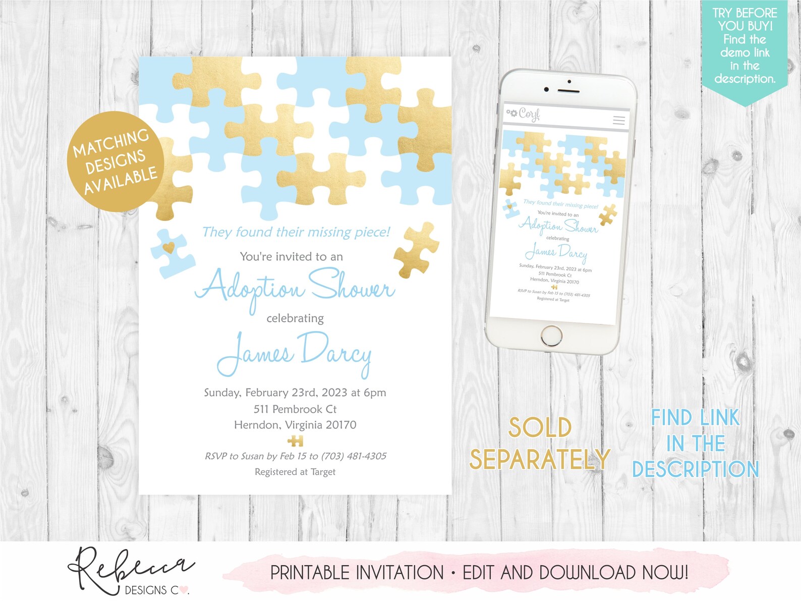 Adoption Baby Shower Invitation Adoption Party Puzzle - Etsy