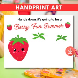 Strawberry Handprint Art Summer Handprint Art Summer Camp Preschool ...