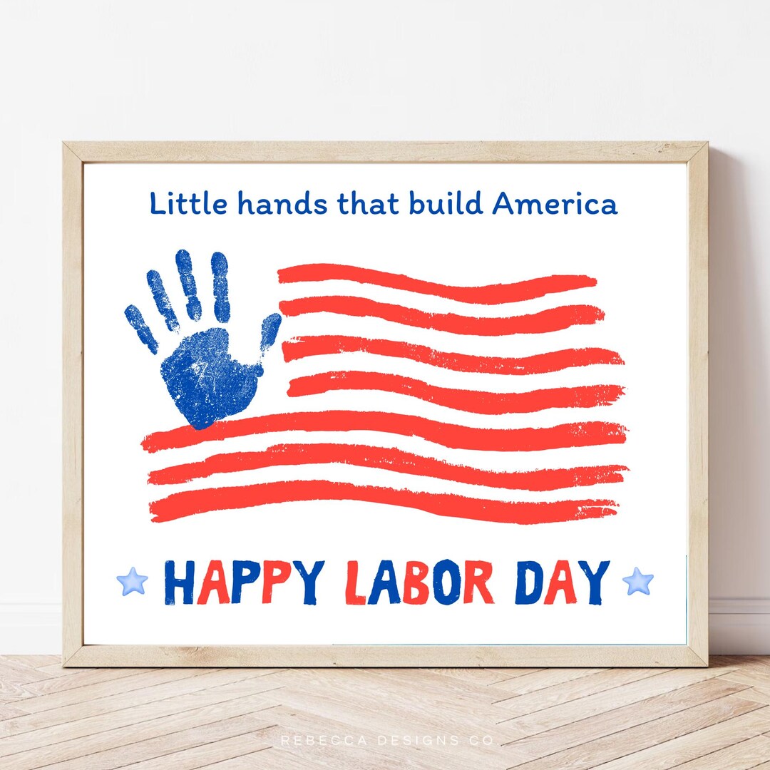 Handprint Labor Day Craft USA Flag Labor Day Activity for Kids Tools ...