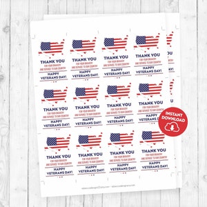 Veterans Day Tags Printable Thank You Veterans Tag Printable Veterans ...