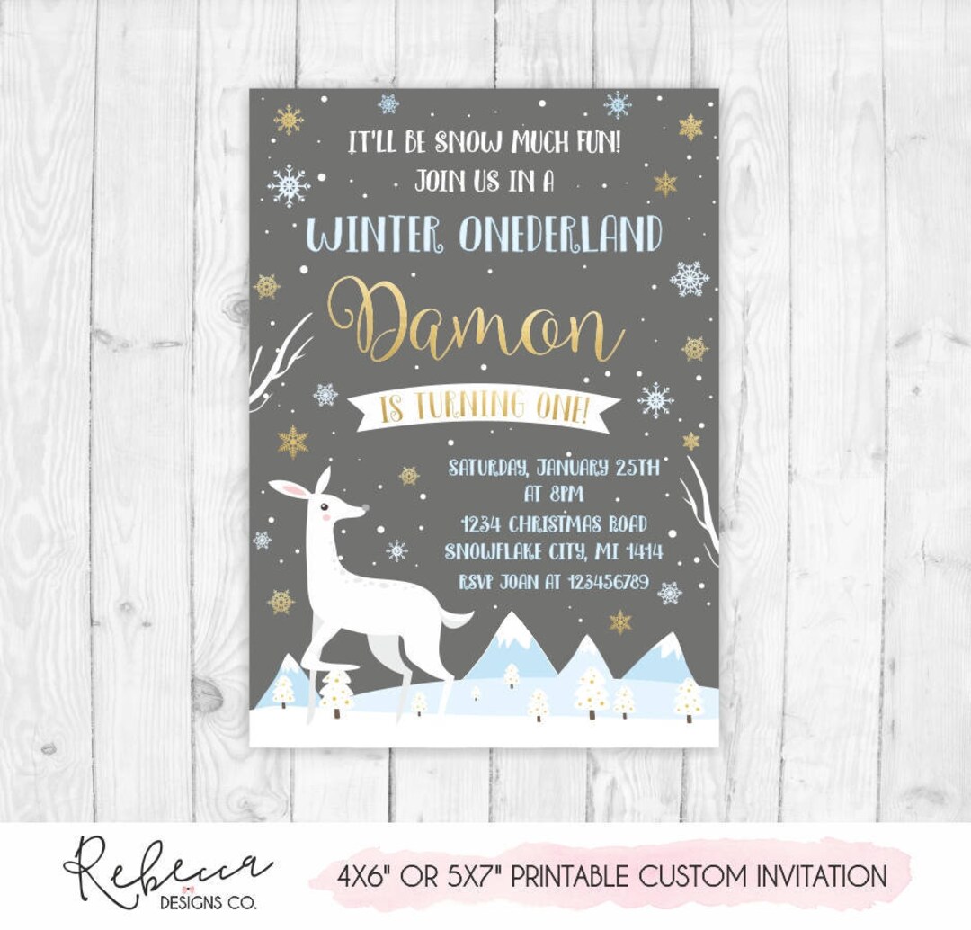 Boy Onederland Invitation Winter Onederland Invitation - Etsy