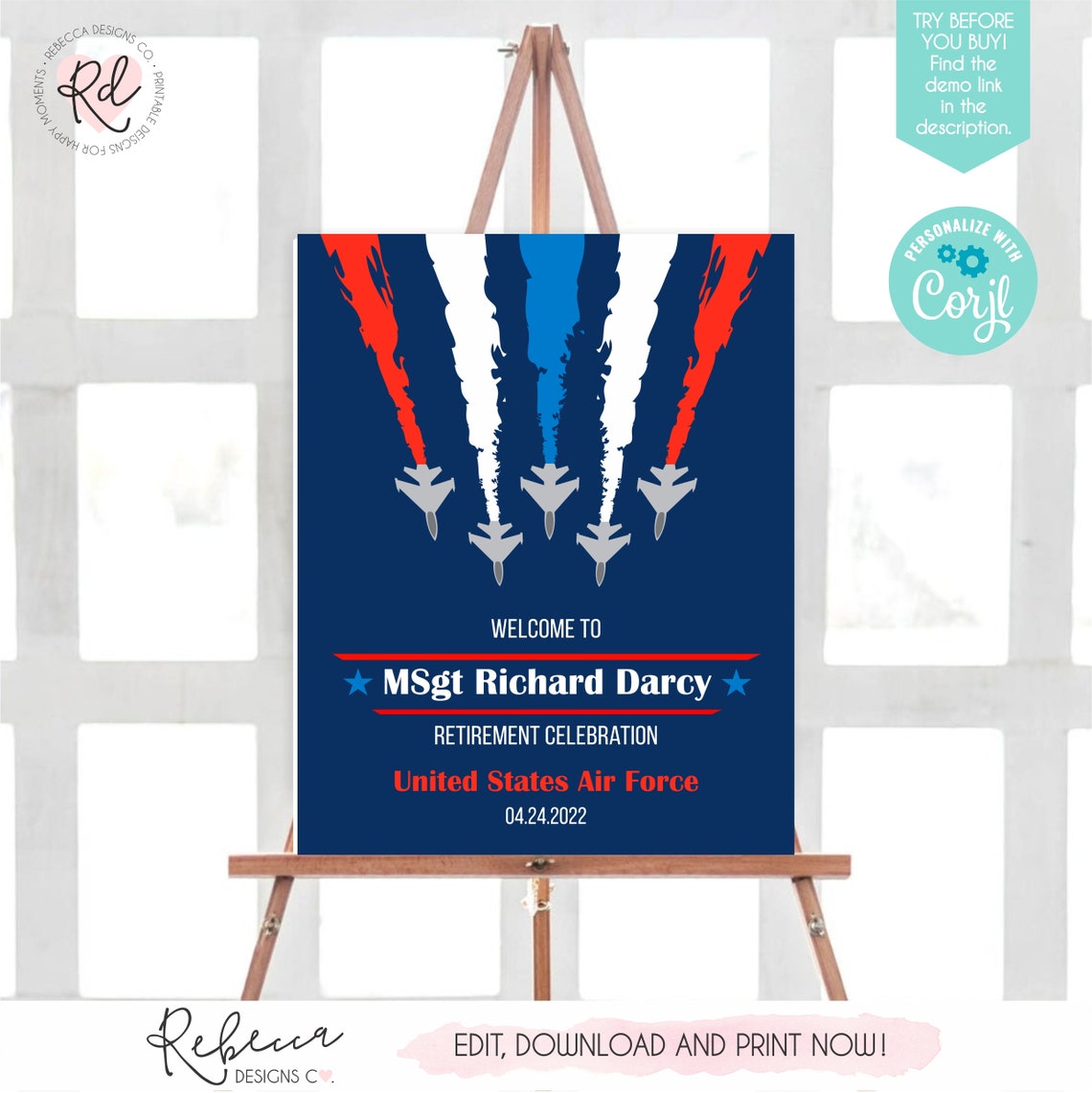 Air Force Retirement Welcome Sign Military Retirement Sign - Etsy