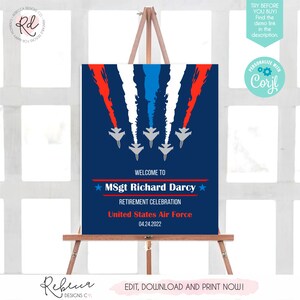 Air Force Retirement Welcome Sign Military Retirement Sign Army Welcome ...