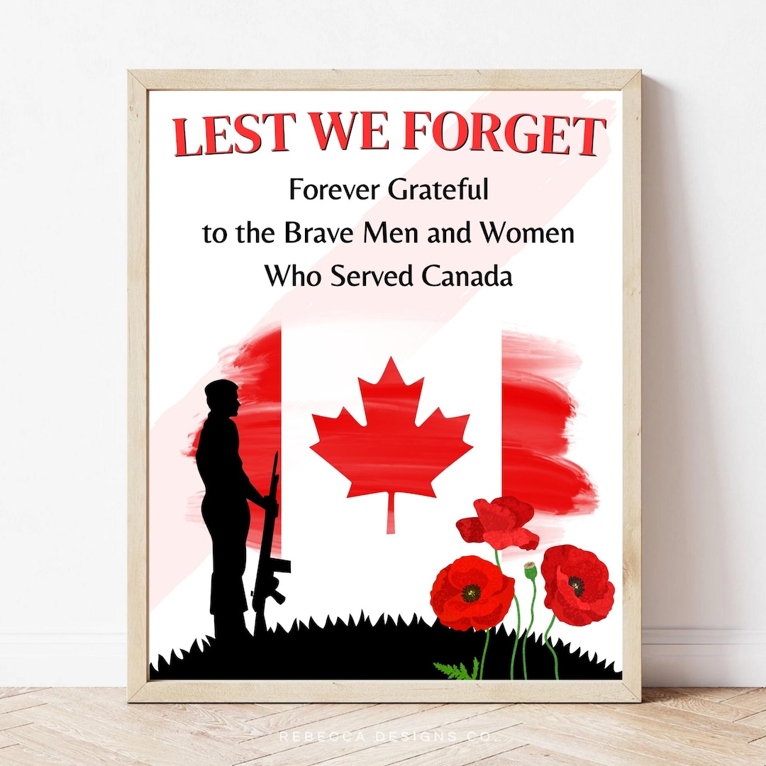 Remembrance Day Sign Printable Canada Veterans Poster Hero Remembrance ...