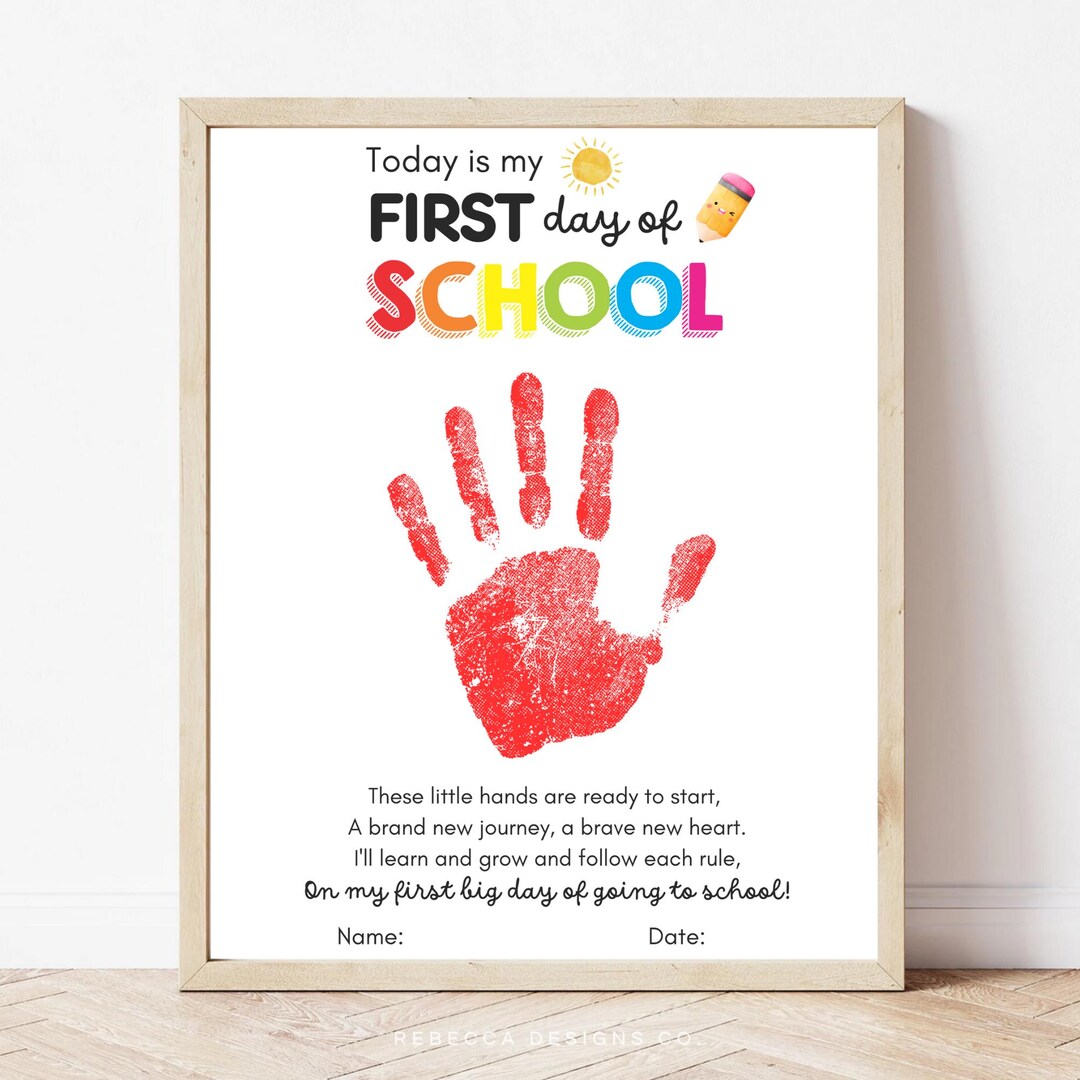 First Day of School Handprint Craft 1st Day School Poem 1st Grade ...