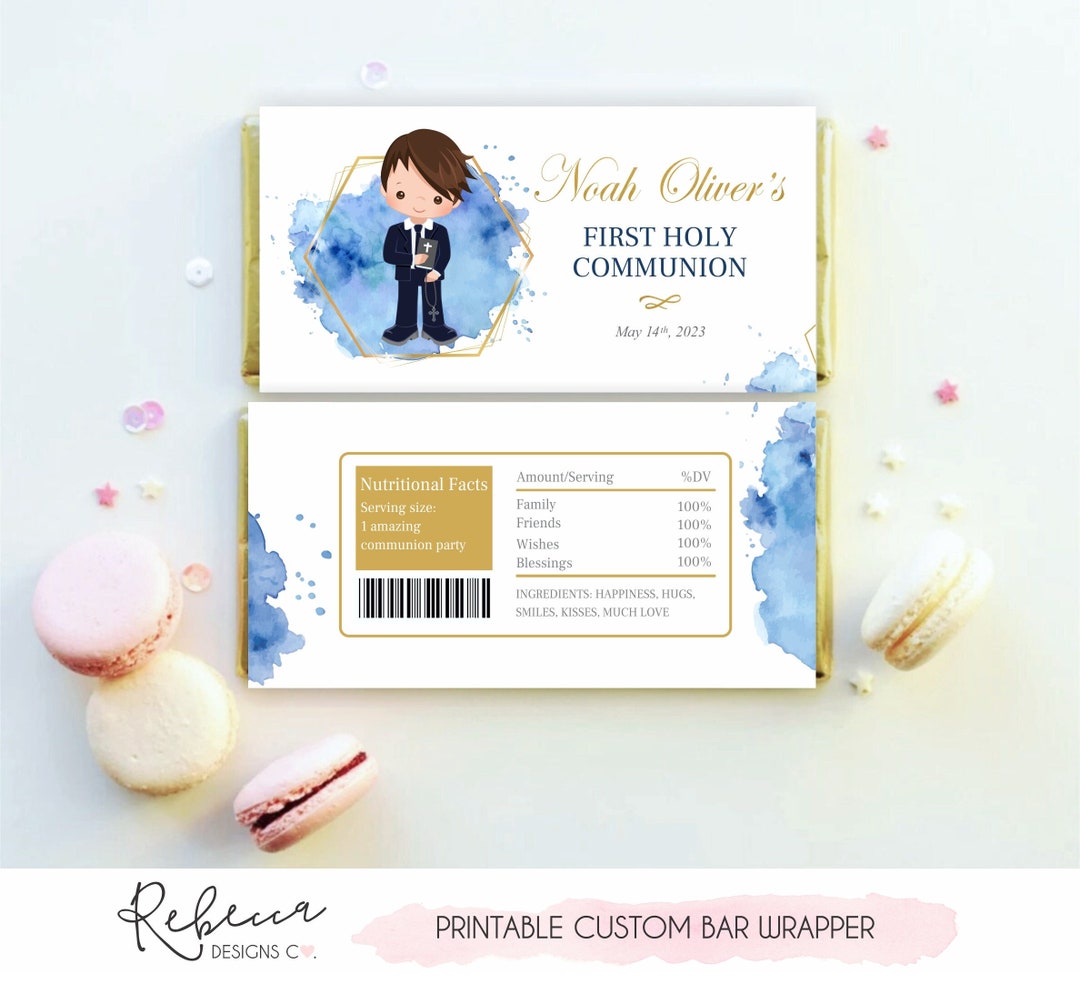 Communion Candy Bar Wrappers Printable Communion Favors Communion Favor ...