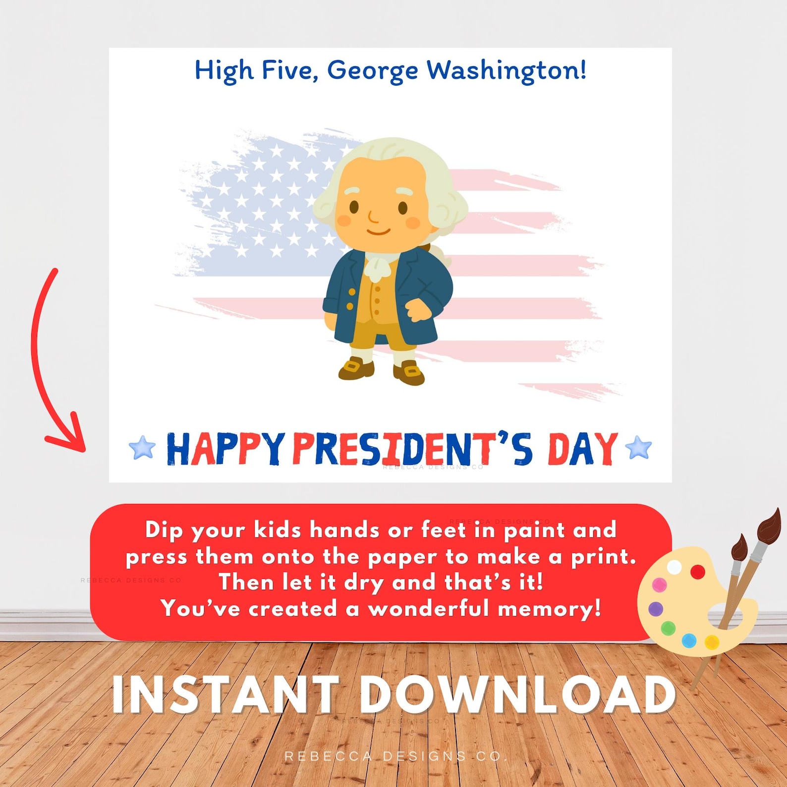 President's Day Handprint Craft Bundle Presidents Day Art Classroom ...