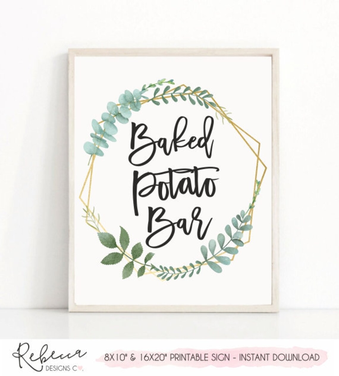 Baked Potato Bar Sign Potato Bar Wedding Potato Bar Sign Baked | Etsy