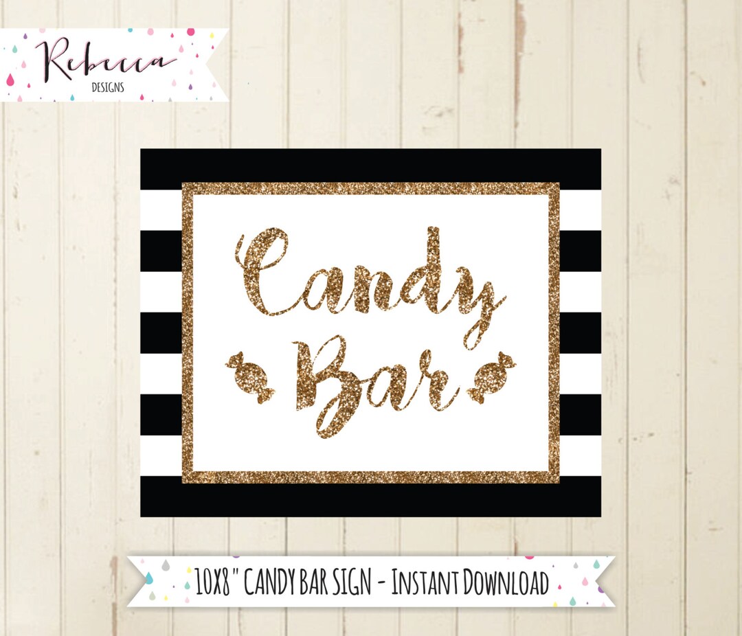 Candy Bar Sign Printable Candy Buffet Sign Black and White - Etsy