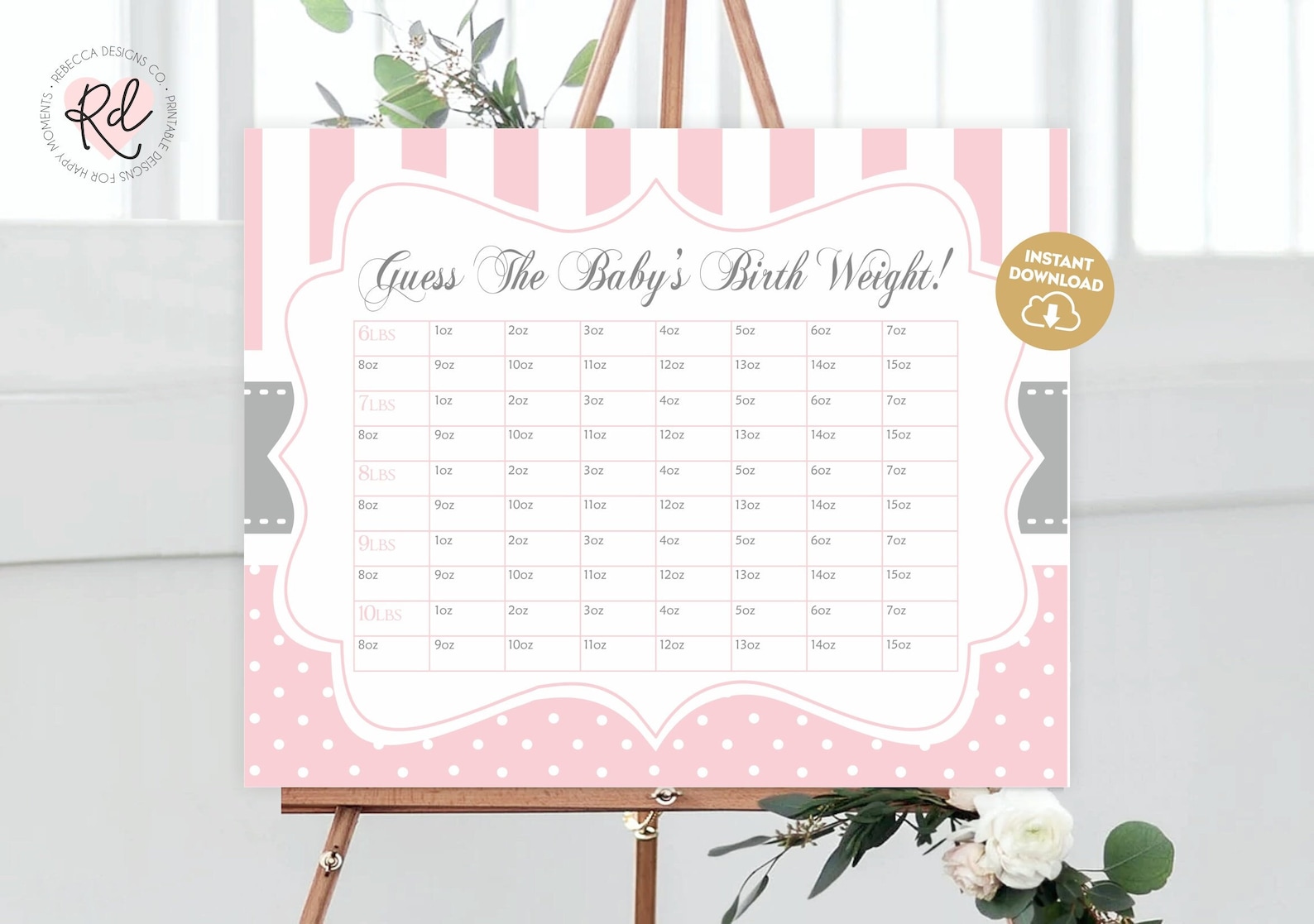 Guess the Baby's Weight Baby Shower Game Guessing Game - Etsy