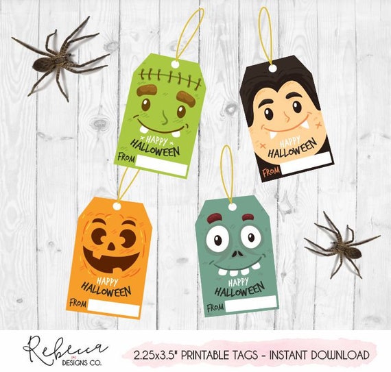 Halloween favor tags printable tags Halloween tags candy treat bags ...