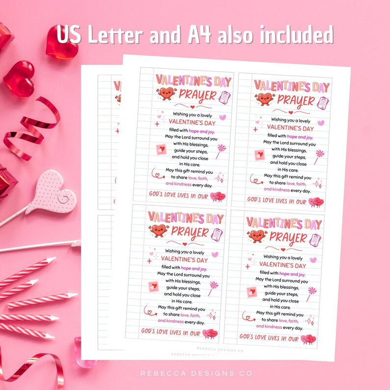 Prayer Cards Valentines Day Christian School Valentine Cards Religious ...