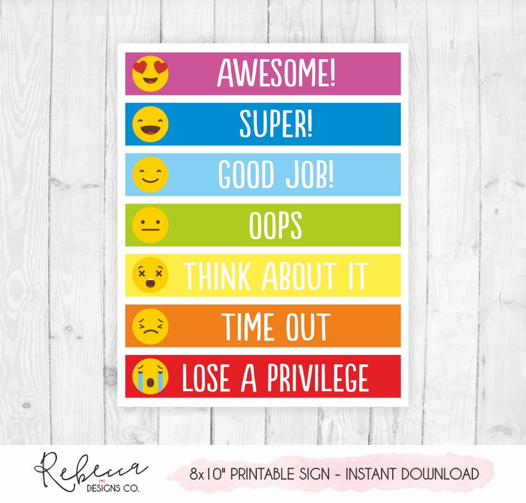 Behavior Chart Printable Behavior Chart Kids Behaviour Chart School ...