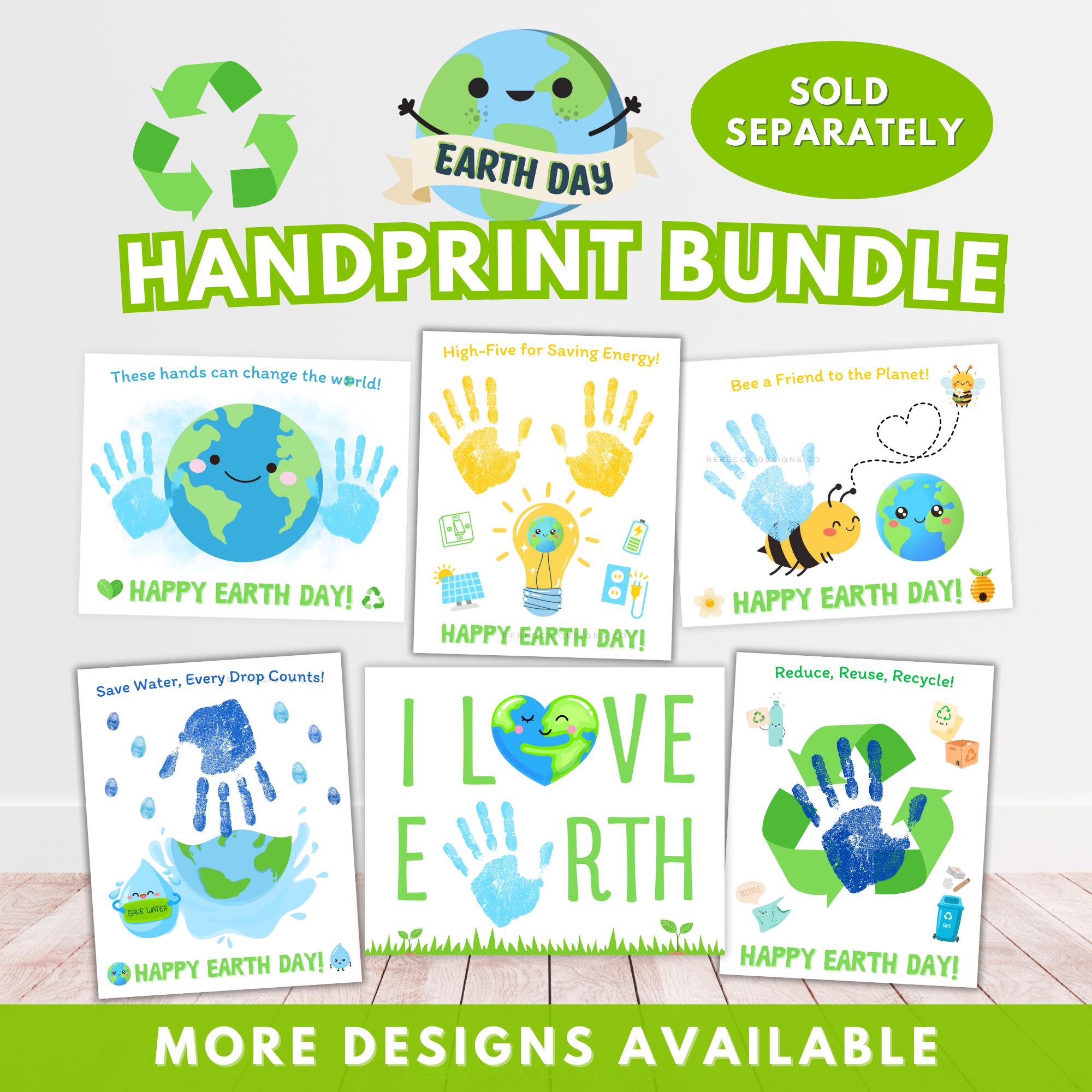 Recycle Earth Day Handprint Art Craft for Preschool Earth Day Printable ...