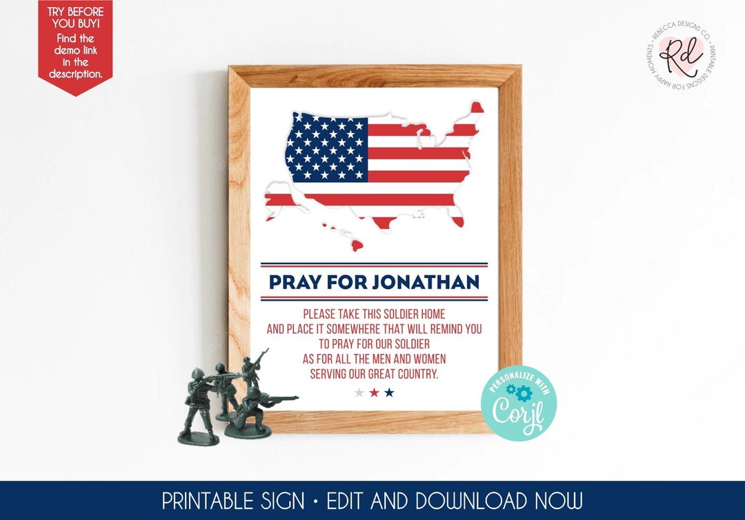 Please Pray for Our Soldier Sign Military Party Sign Deployment Party ...