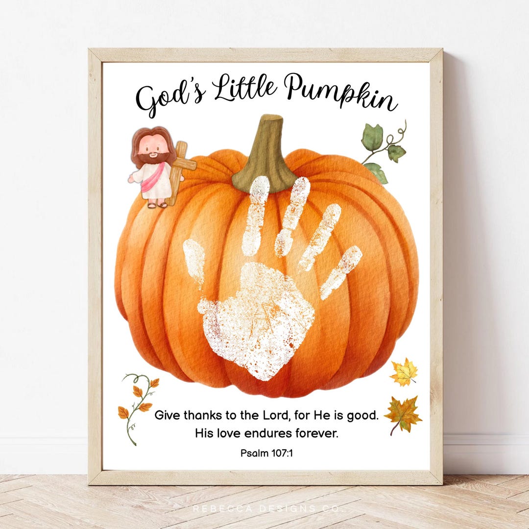 Thanksgiving Christian Handprint God's Little Pumpkin Craft Church ...