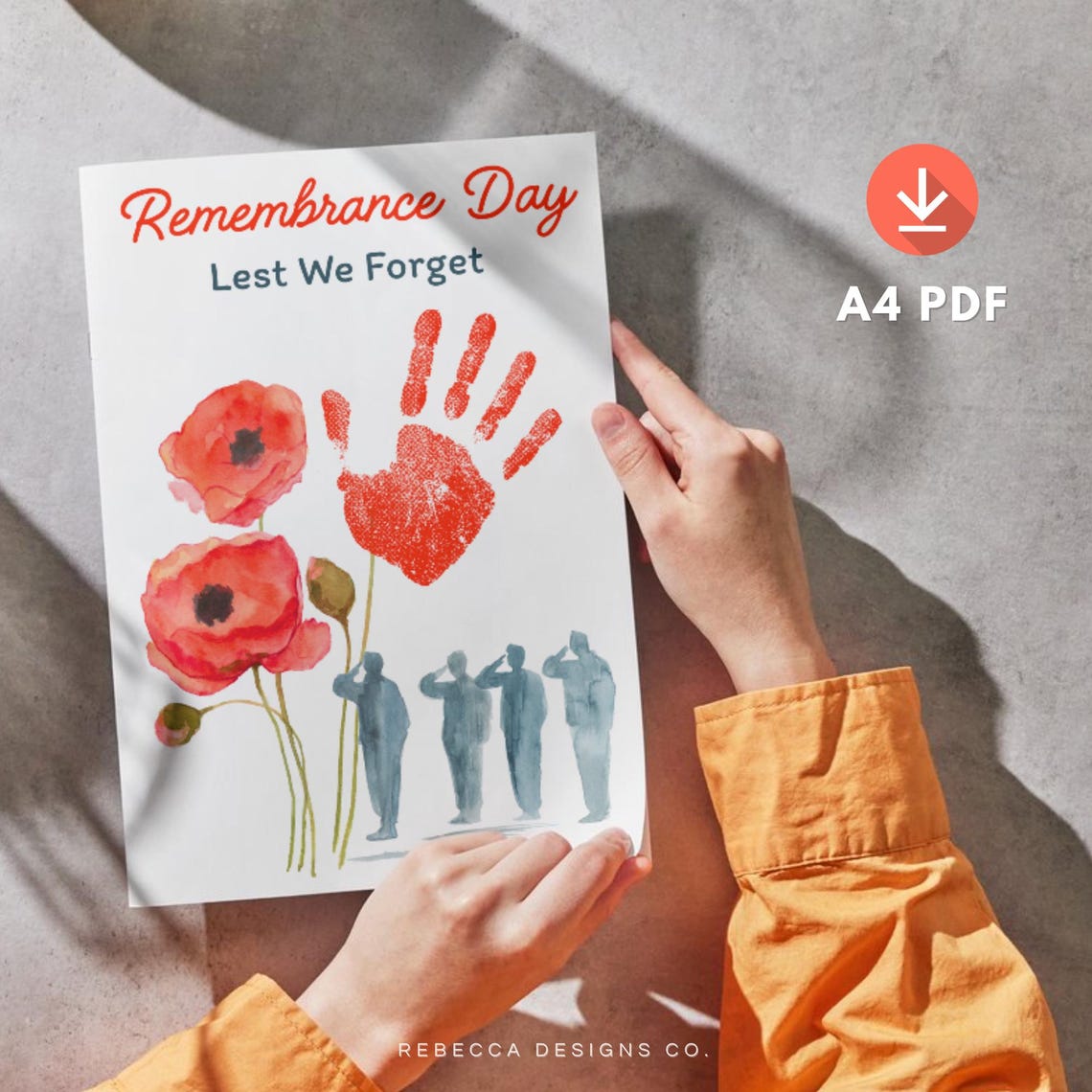 Remembrance Day Craft Remembrance Handprint ANSAC Poppies Activity for ...