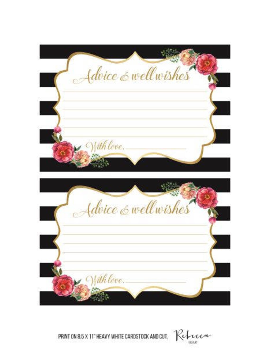 Advice Card Advice and Well Wishes Card Printable Card Wedding - Etsy