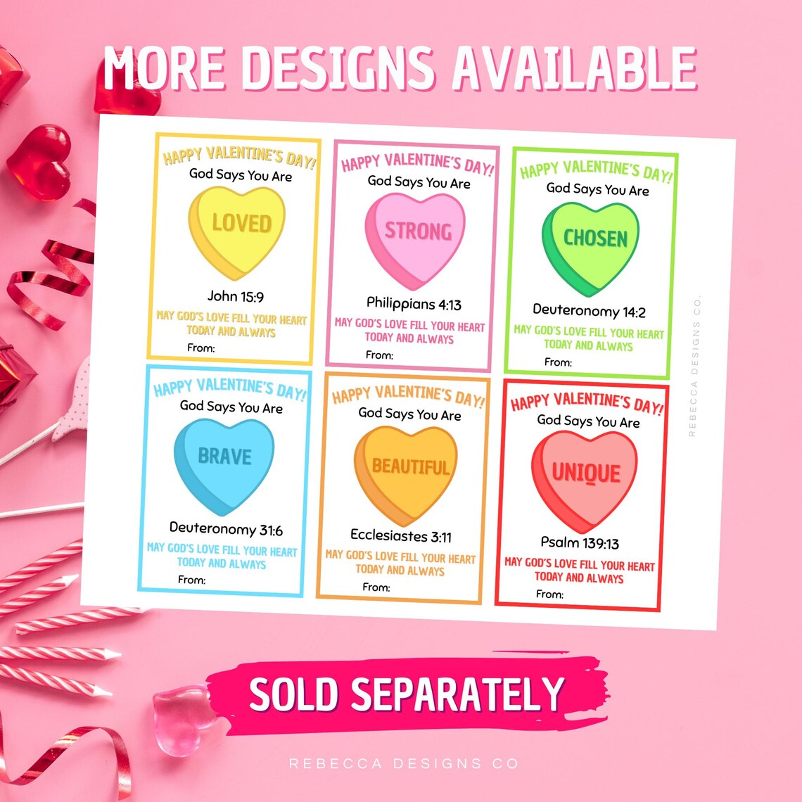 Valentine's Day Bible Verse Scripture Cards for Kids Church Valentines ...