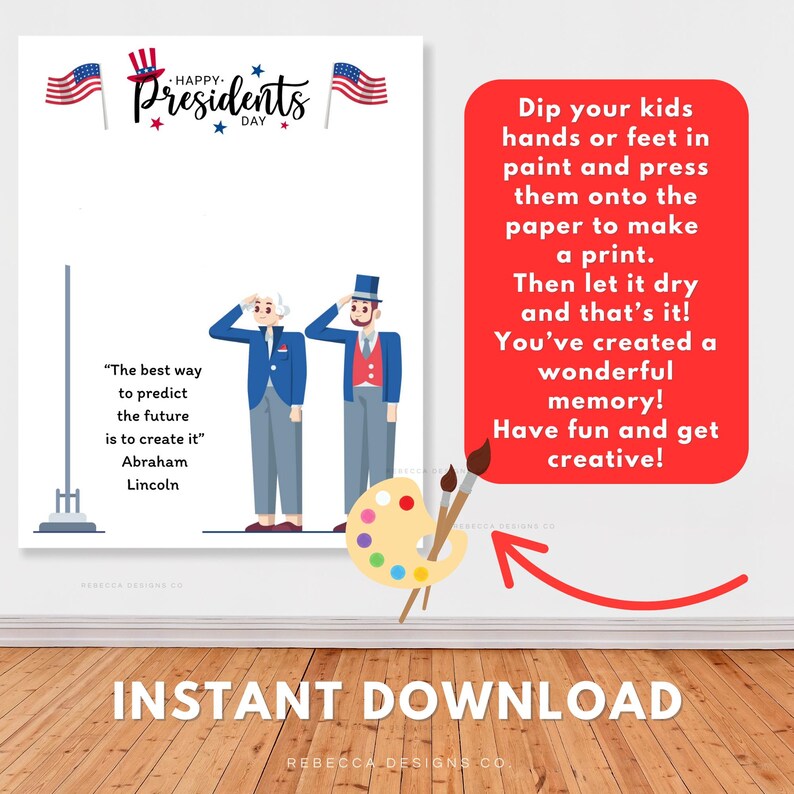 Presidents Day Handprint Craft Flag Presidents Day Activity for Kids ...