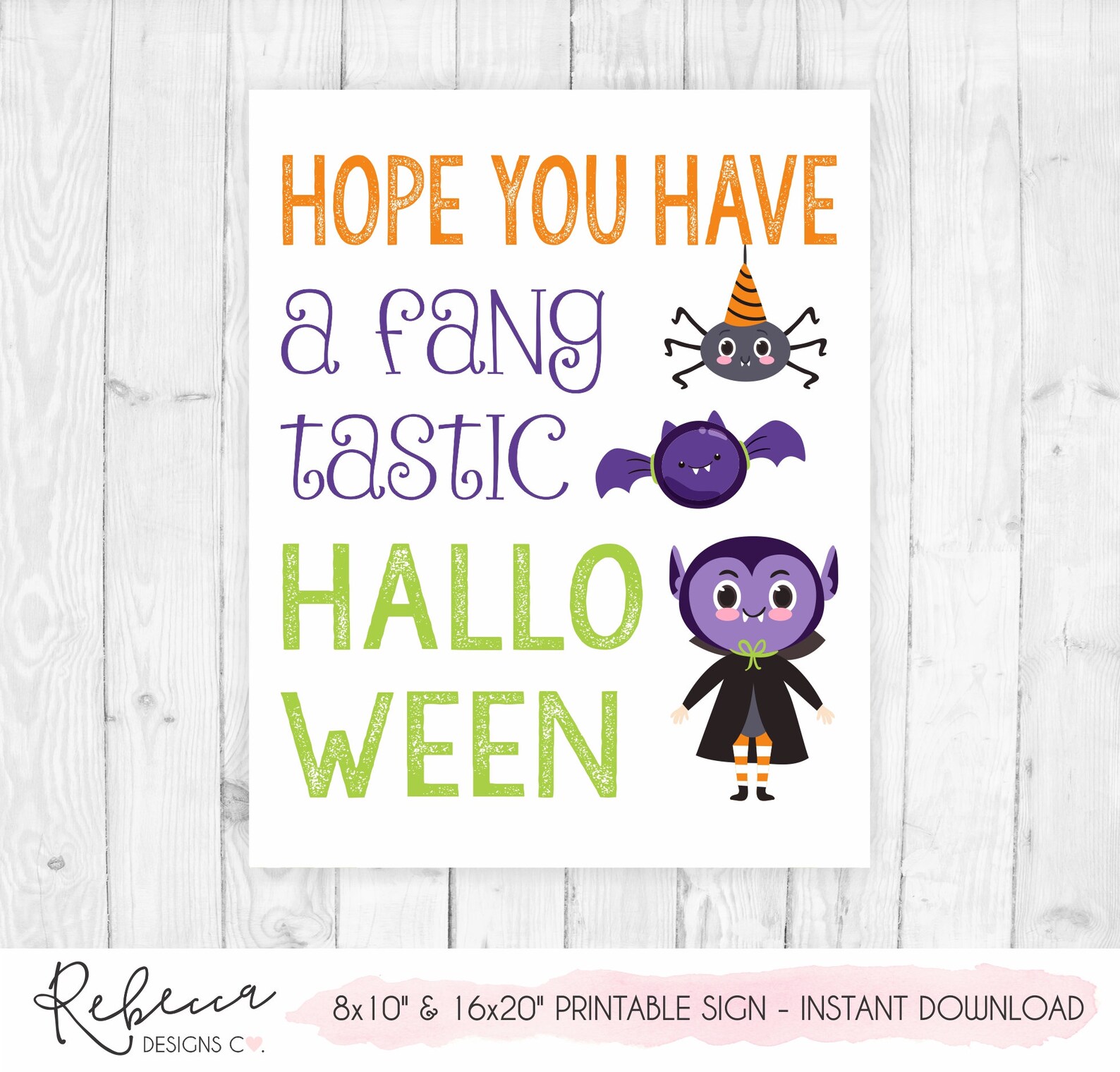 Halloween Sign Printable Vampire Sign Have a Fangtastic - Etsy