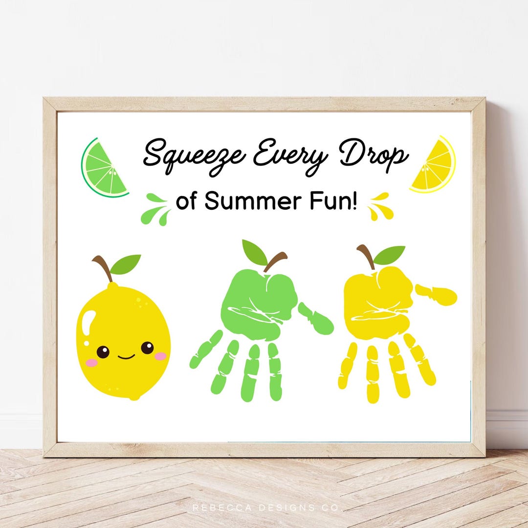 Lemon Handprint Art Summer Handprint Art Summer Camp Preschool Activity ...