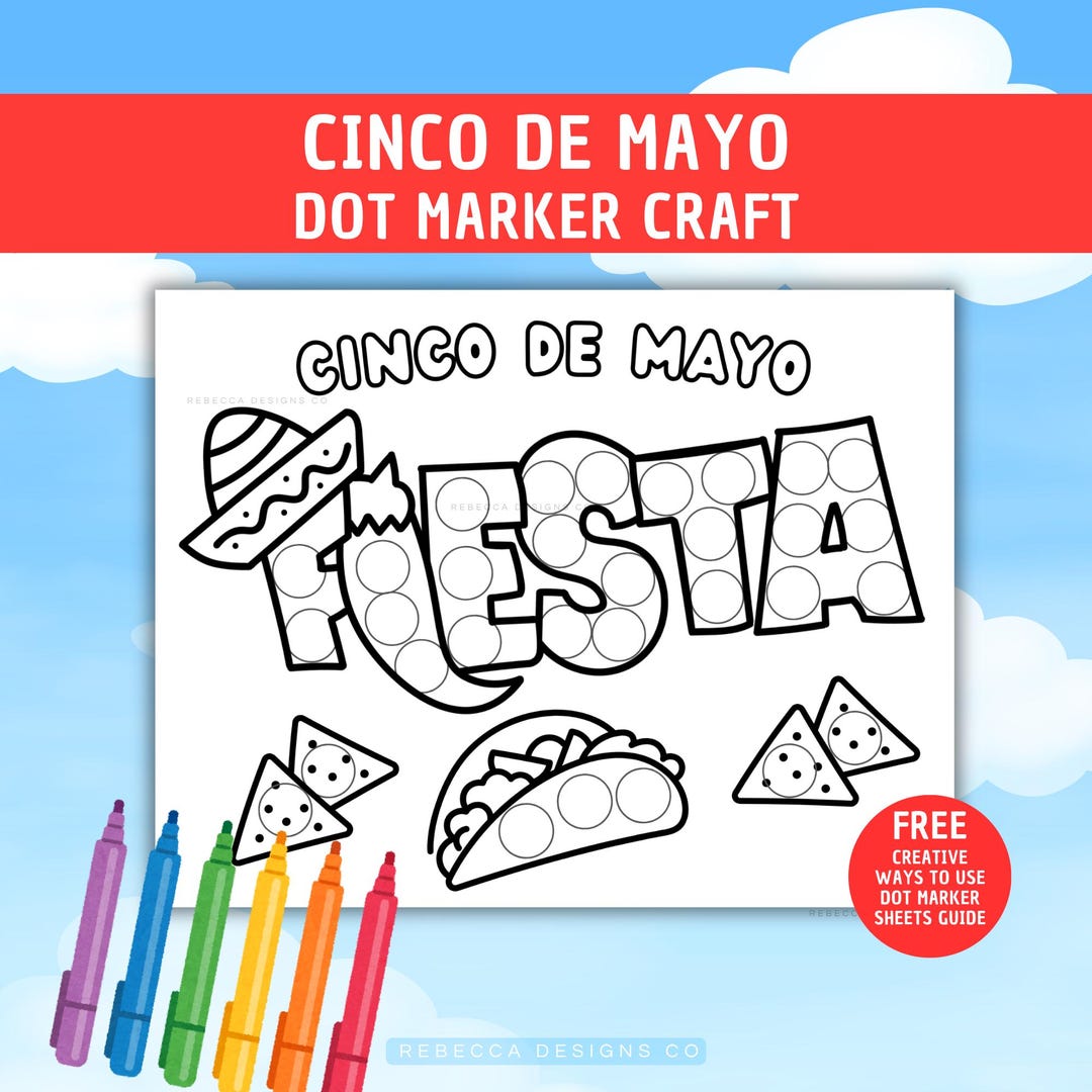 5 De Mayo Dot Marker Craft Cinco De Mayo School Craft Printable Craft ...