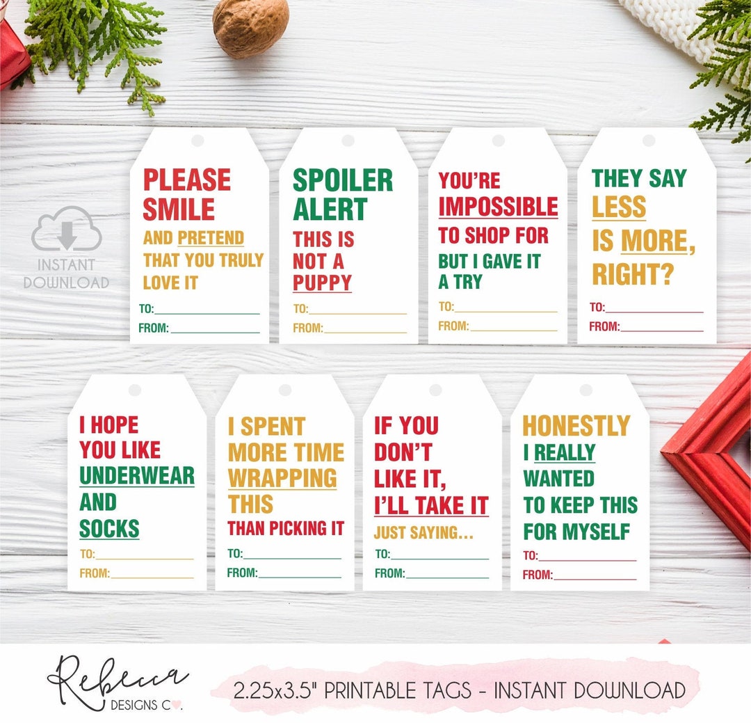 Funny Christmas Tags Funny Christmas Present Printable Tags Fun ...