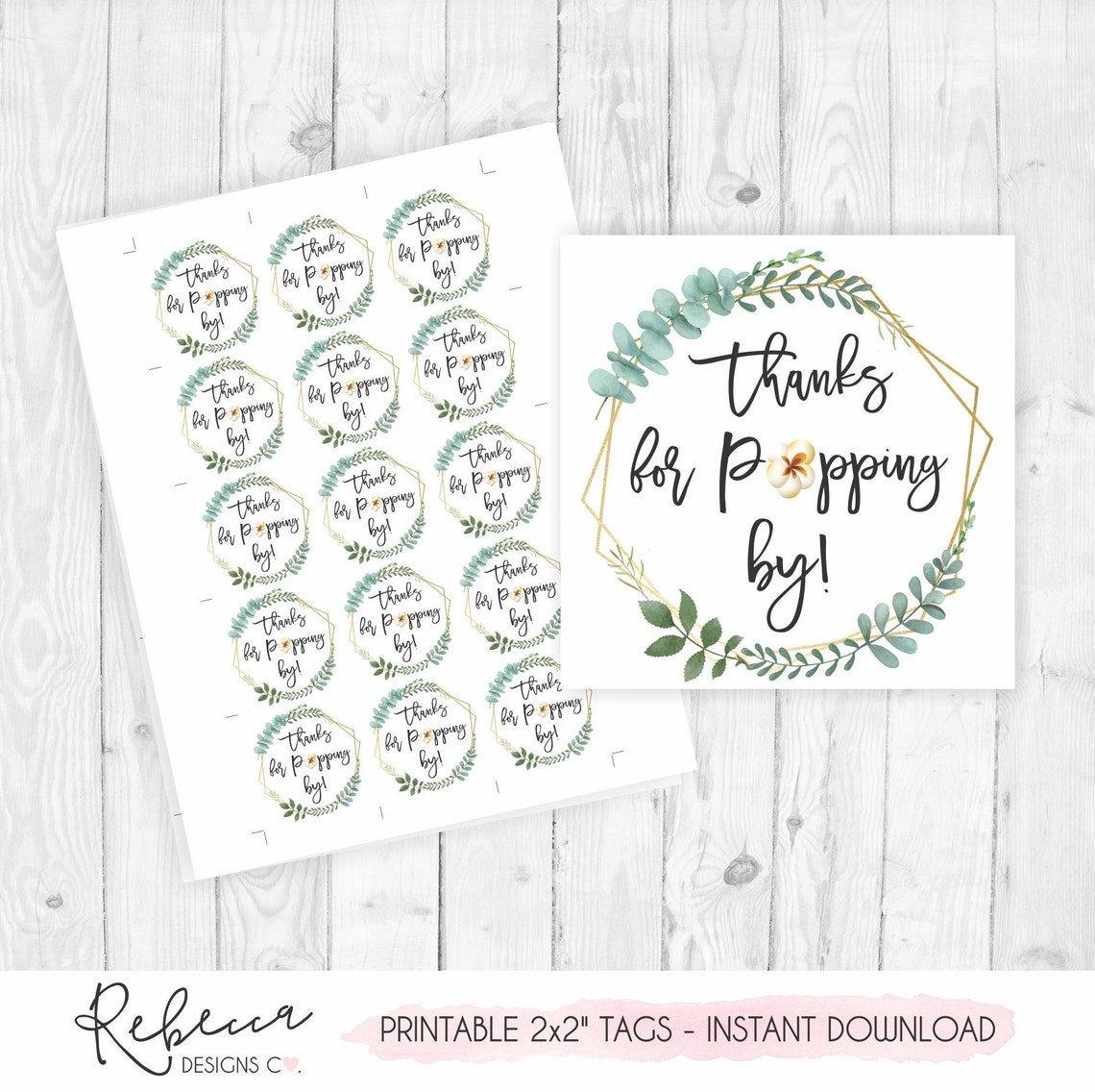 Thanks for Popping by Tags Ready to Pop Tags Printable Popcorn - Etsy