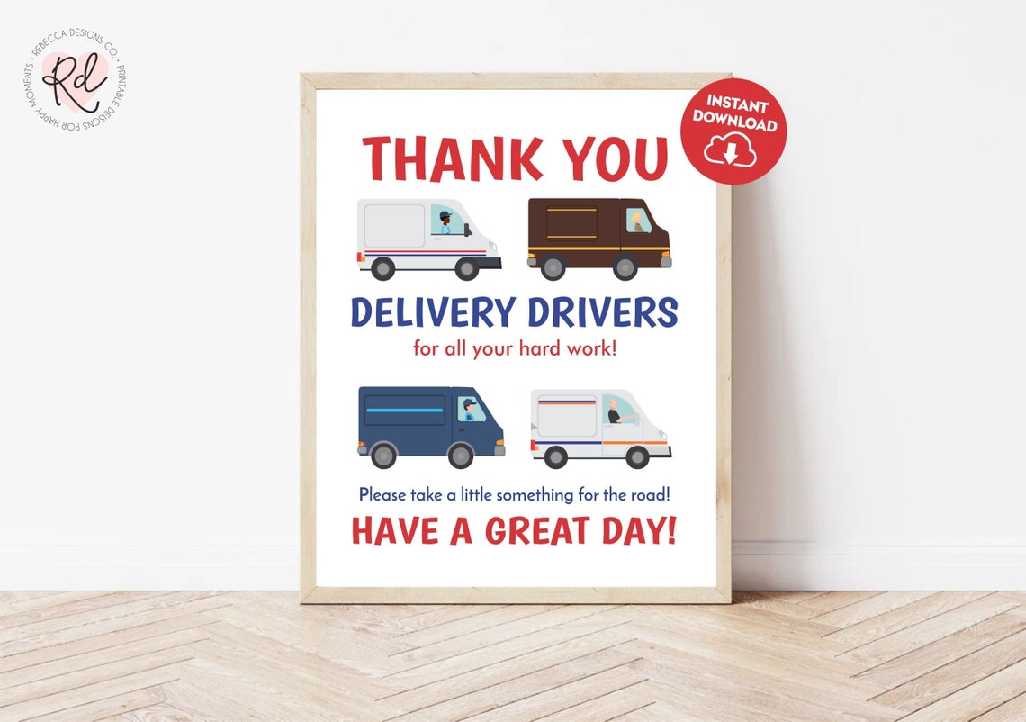 Delivery Driver Snacks Sign Printable Delivery Driver Treats - Etsy