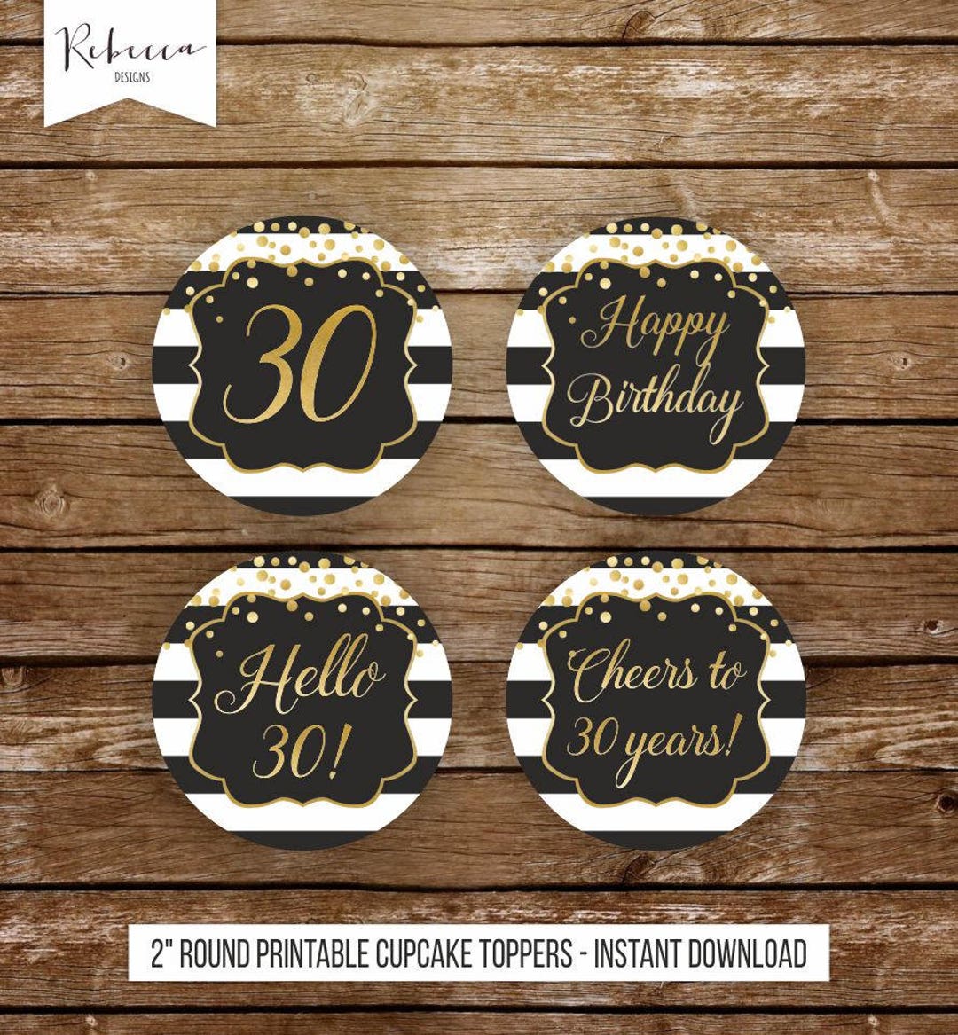 30th Birthday Cupcake Toppers