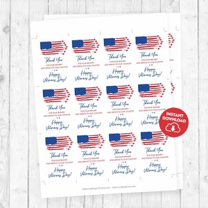 Air Force Veterans Day Tags Printable Thank You Veterans Tag Printable ...
