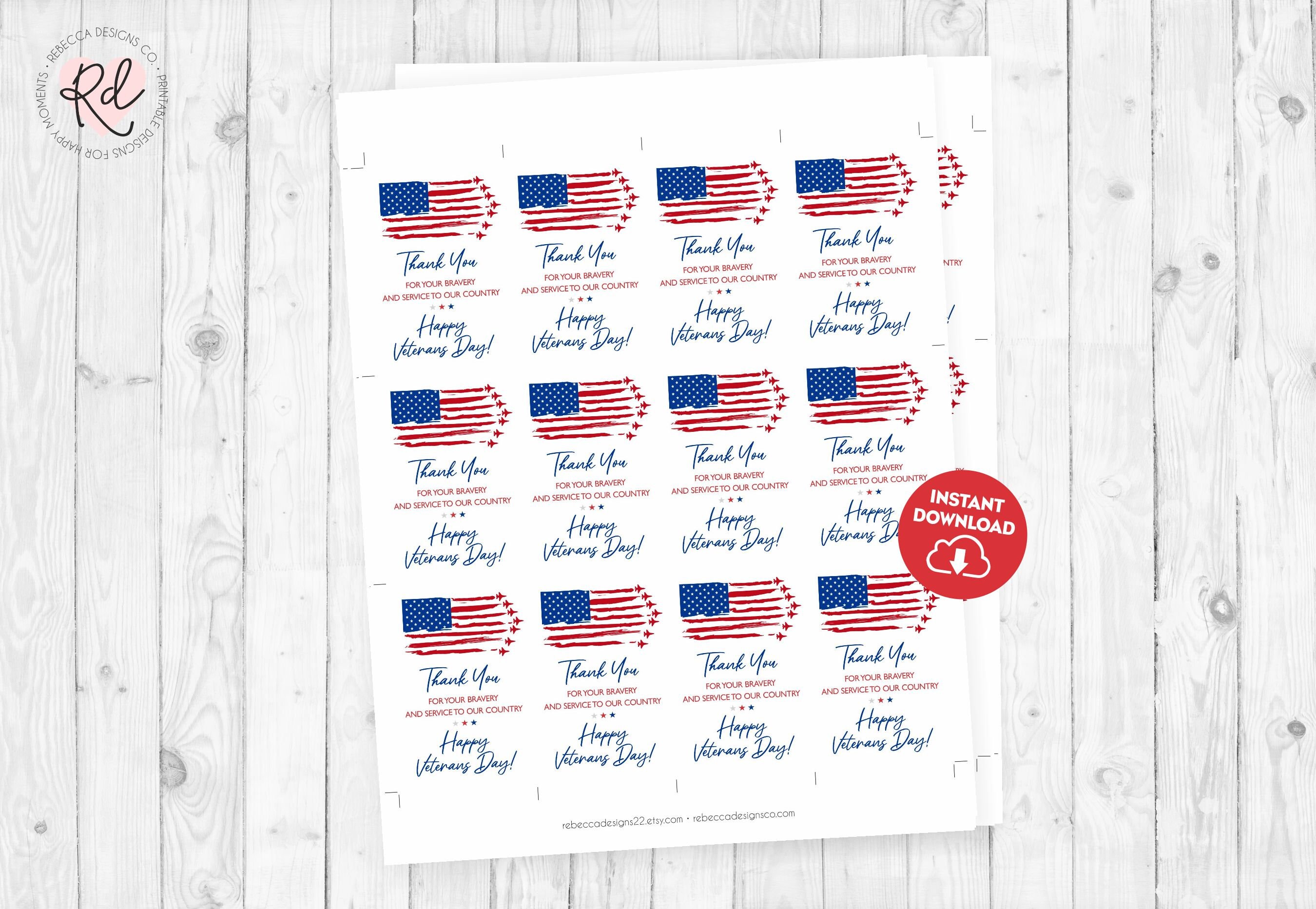 Air Force Veterans Day Tags Printable Thank You Veterans Tag Printable ...