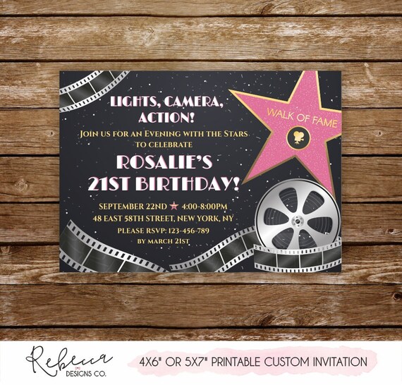 Hollywood invitation Red carpet invitation movie awards invitation ...