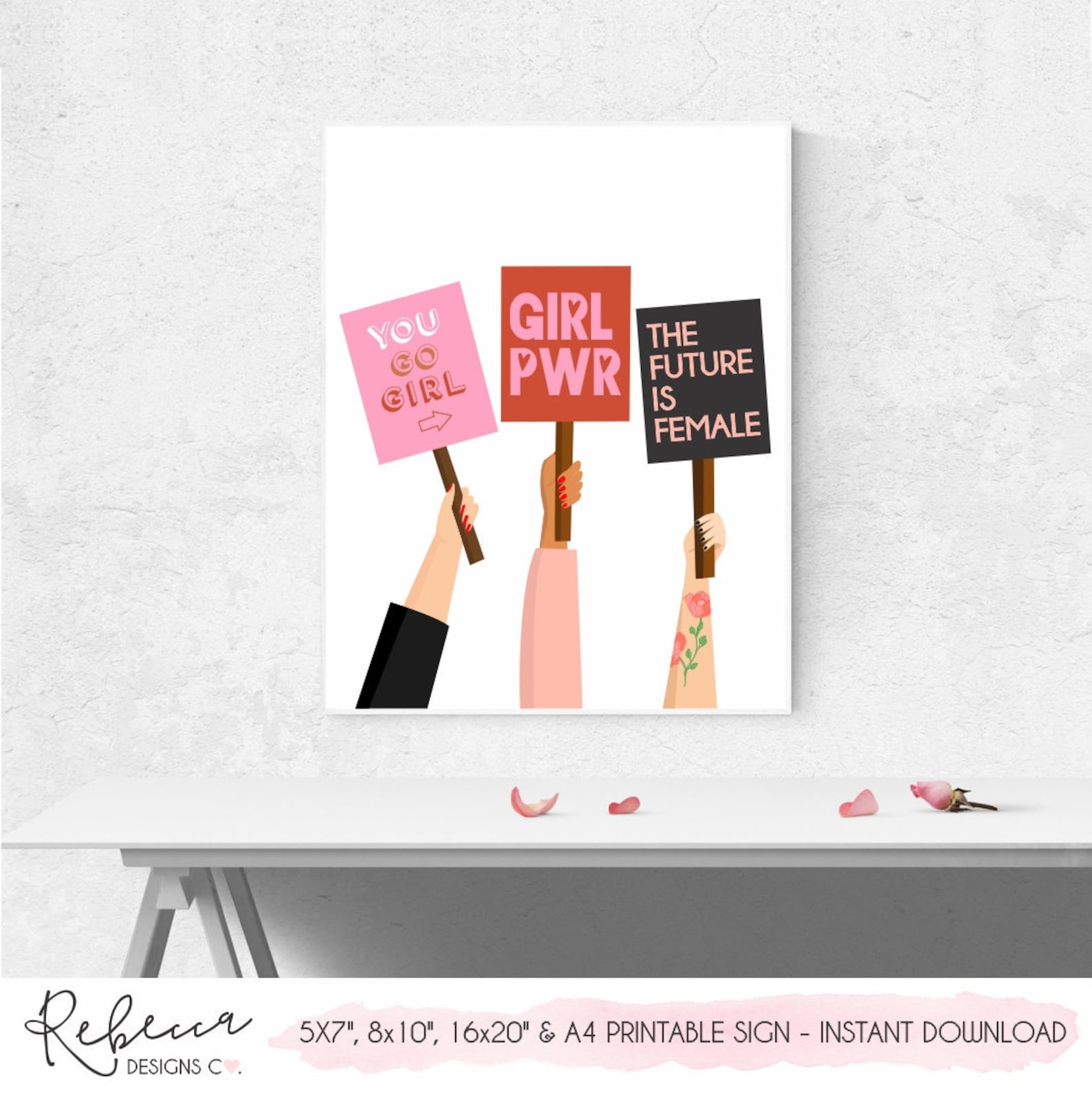 Feminist poster girl power poster printable girl power print | Etsy