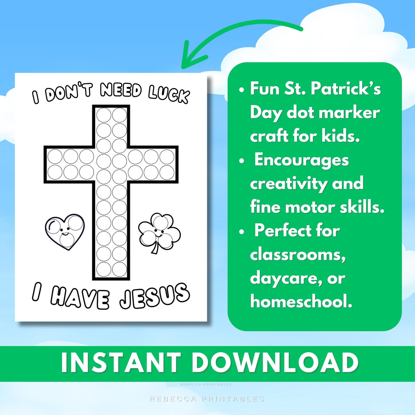 St Patrick's Day Bible Craft Sunday School Craft Printable St Patricks ...