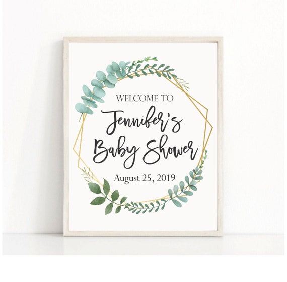 Greenery Welcome Sign Printable Succulent Sign Watercolor Sign | Etsy