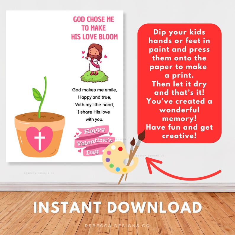 Printable Christian Valentine Cards for Kids Jesus Valentine Handprint ...